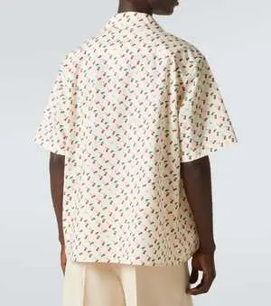 Valentino Garavani Cherryfic Cotton Poplin Bowling Shirt