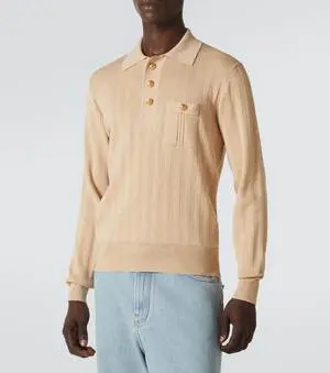 Valentino Garavani Ribbed-knit Cotton Polo Sweater