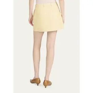 FRAME Leather Mini Skirt - Lemon