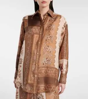 Zimmermann Lucky Bandana Silk Satin Shirt