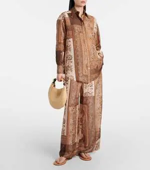 Zimmermann Lucky Bandana Silk Satin Shirt