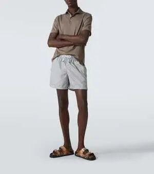 Fedeli Zero Cotton Jersey Polo Shirt - Brown