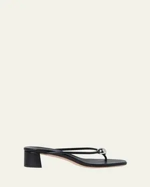 LOEFFLER RANDALL Odessa Leather Heeled Mules - Black