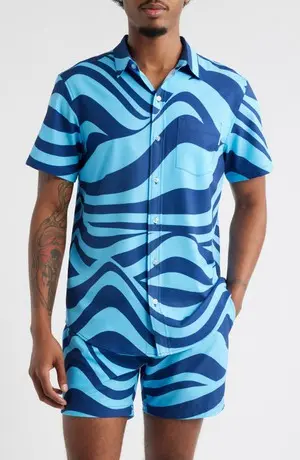 MAVRANS Wave Weekend Short Sleeve Performance Button-up Shirt