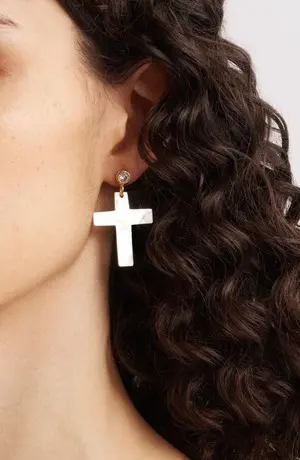 FRASIER STERLING Roma Cross Drop Earrings