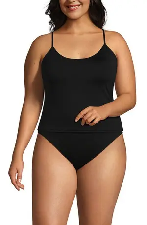 LANDS' END Adjustable Strappy Back Tankini Top - Black