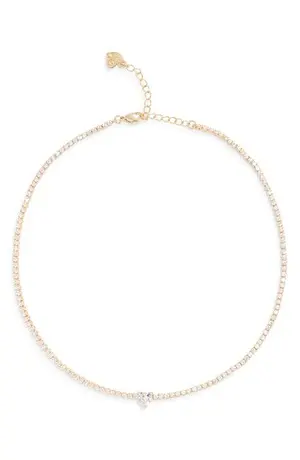 FRASIER STERLING In A Heartbeat Tennis Necklace - Gold