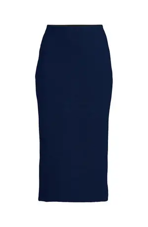 LANDS' END Midi Skirt With Side Zip - Deep Sea Navy