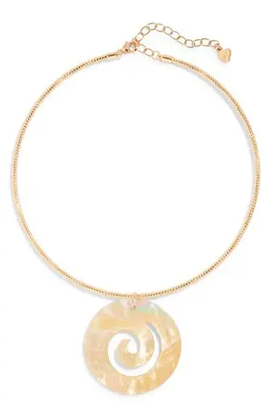 FRASIER STERLING Ibiza Mother-of-Pearl Pendant Choker Necklace