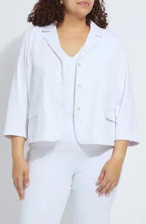 Lyssé Bracelet Sleeve Blazer - White