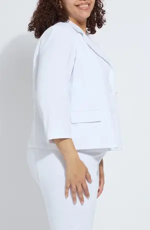 Lyssé Bracelet Sleeve Blazer - White