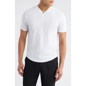 W.R.K Mason Slim Fit Textured Zip T-shirt - White
