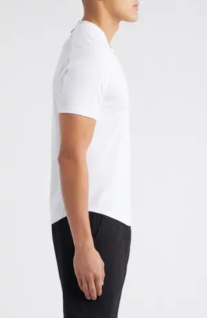 W.R.K Mason Slim Fit Textured Zip T-shirt - White