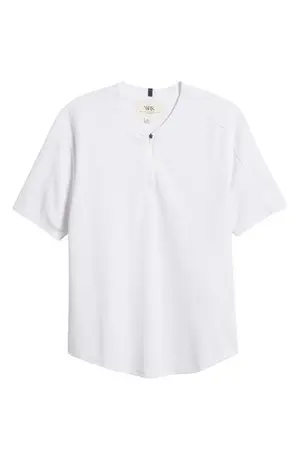 W.R.K Mason Slim Fit Textured Zip T-shirt - White