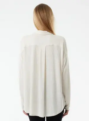 Majestic Filatures Stretch Linen Relaxed One Pocket Shirt