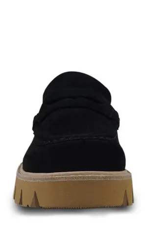 NATIONAL COMFORT Lenna Suede Platform Loafer - Black Suede