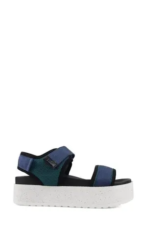 NATIONAL COMFORT Platform Sandal - Black Blue