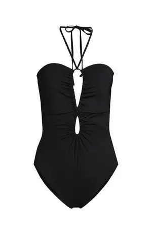 LANDS' END Ruched Multi-way One Piece Swimsuit - Black
