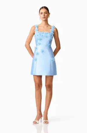ELLIATT Elder 3d Floral Dress - Light Blue