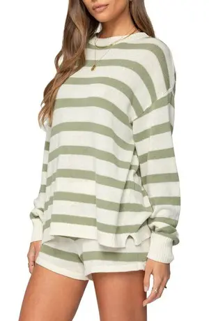 EDIKTED Amaris Stripe Oversize Sweater