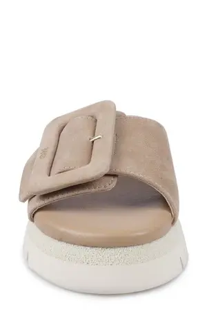 NATIONAL COMFORT Platform Slide Sandal - Natural Suede