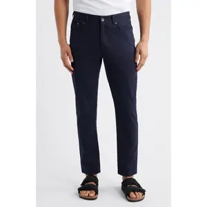 W.R.K Leone Slim Straight Leg Twill Pants - Navy