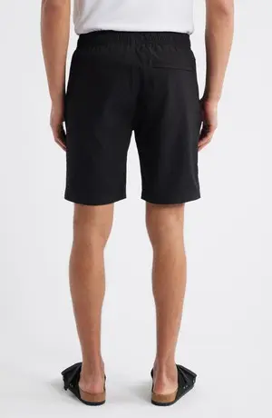 W.R.K Slim Fit Drawstring Seersucker Shorts - Black