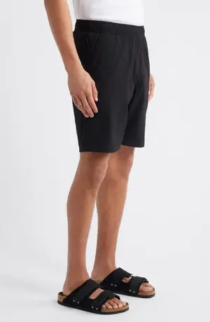 W.R.K Slim Fit Drawstring Seersucker Shorts - Black