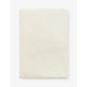 TEKLA Percale King Fitted Cotton Sheet - Winter White