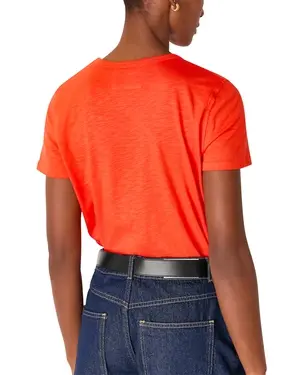 Whistles Posie Double Trim Tee - Red