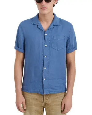 ALEX MILL Linen Camp Shirt Pacific