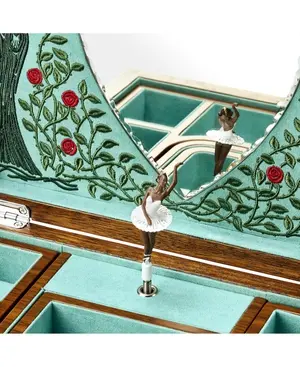 Wolf Ballet Musical Jewelery Box - Walnut