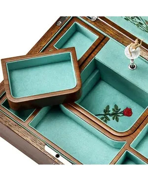 Wolf Ballet Musical Jewelery Box - Walnut