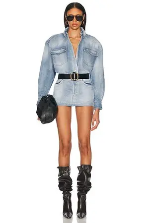 Alexandre Vauthier Denim Button Down Top