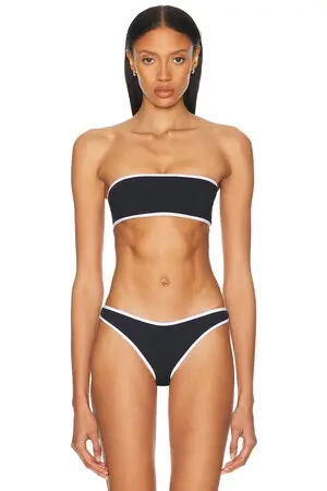 TROPIC OF C Bando Bikini Top - Black & White