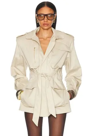 Alexandre Vauthier Tailored Cotton Jacket - Dune