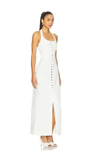 SELMACILEK Button Detail Midi Dress - White