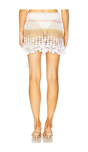 ANDREEVA Crochet Skirt With Embroidery - Vanilla Handmade