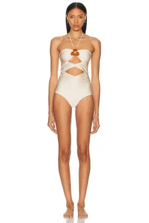 SHANI SHEMER Cinna One Piece Swimsuit - Macademia