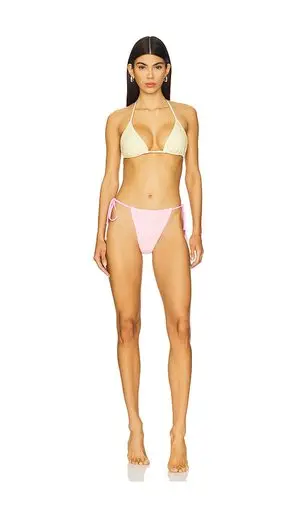 OCEANUS Nixie Color Block Bikini Top