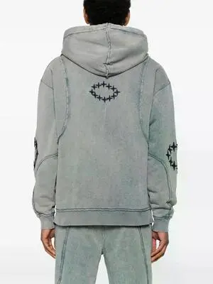 ÉTUDES STUDIO Embroidered Motif Zip Up Hoodie