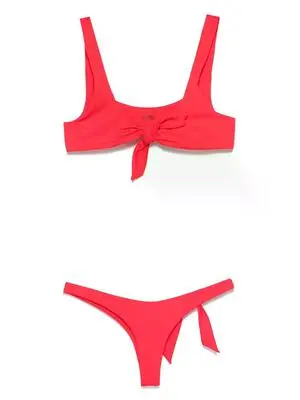 Attico Knot-detailed Bikini - Red