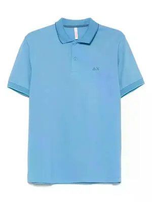 SUN 68 Contrast-trim Polo Shirt - Blue