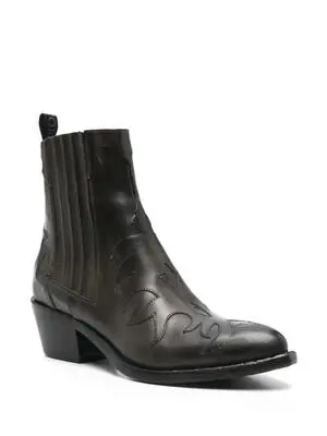 Sartore Leather Cowboy Boots - Brown