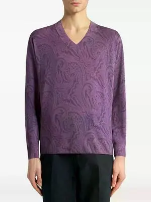 Etro Paisley Print Jumper - Purple