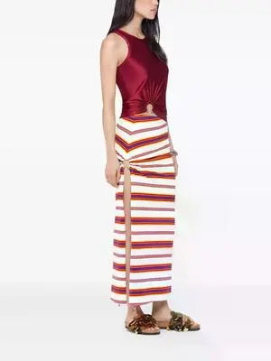 Rabanne Striped Draped Skirt - White