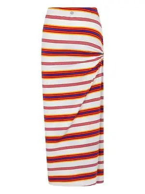 Rabanne Striped Draped Skirt - White