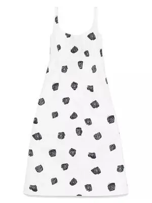 Marni Rose-print Midi Dress - White