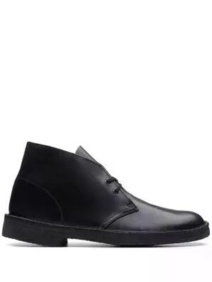 Clarks Leather Desert Boots - Black