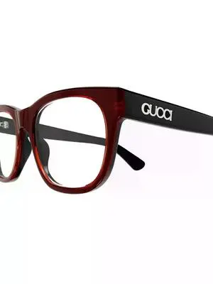 Gucci Logo-lettering Square Frame Glasses